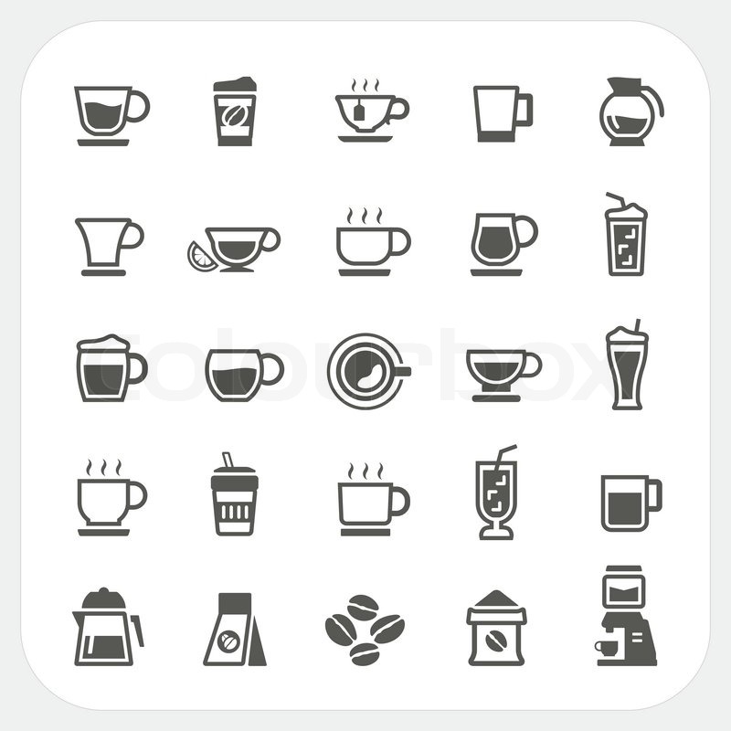 Kaffeetasse und Tee cup Icons set | Stock-Vektor | Colourbox