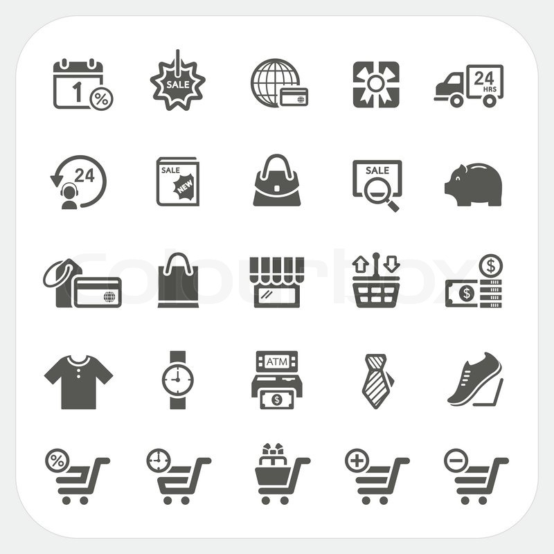 Shopping icons set, EPS10, Don't use ... | Stock vector | Colourbox