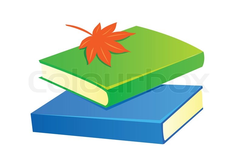 Books with leave | Stock vector | Colourbox