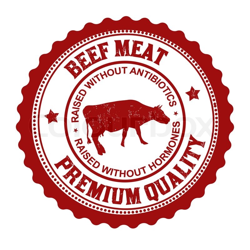 Beef meat stamp on white background, ... | Stock vector | Colourbox