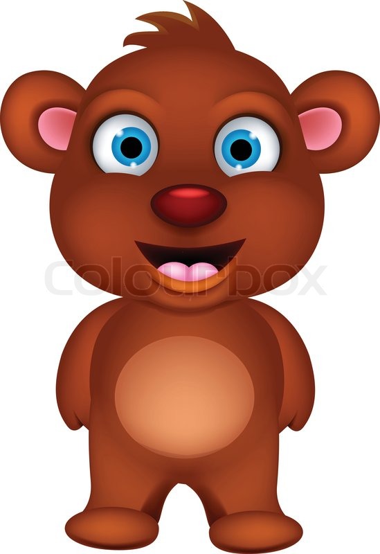 Vector illustration of cute baby brown ... | Stock vector | Colourbox