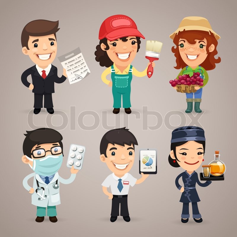 Professions Cartoon Characters Set1.4 ... | Stock vector | Colourbox