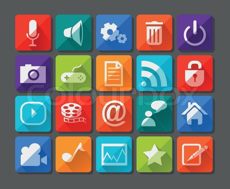 Vector Illustration of New app icons ... | Stock vector | Colourbox