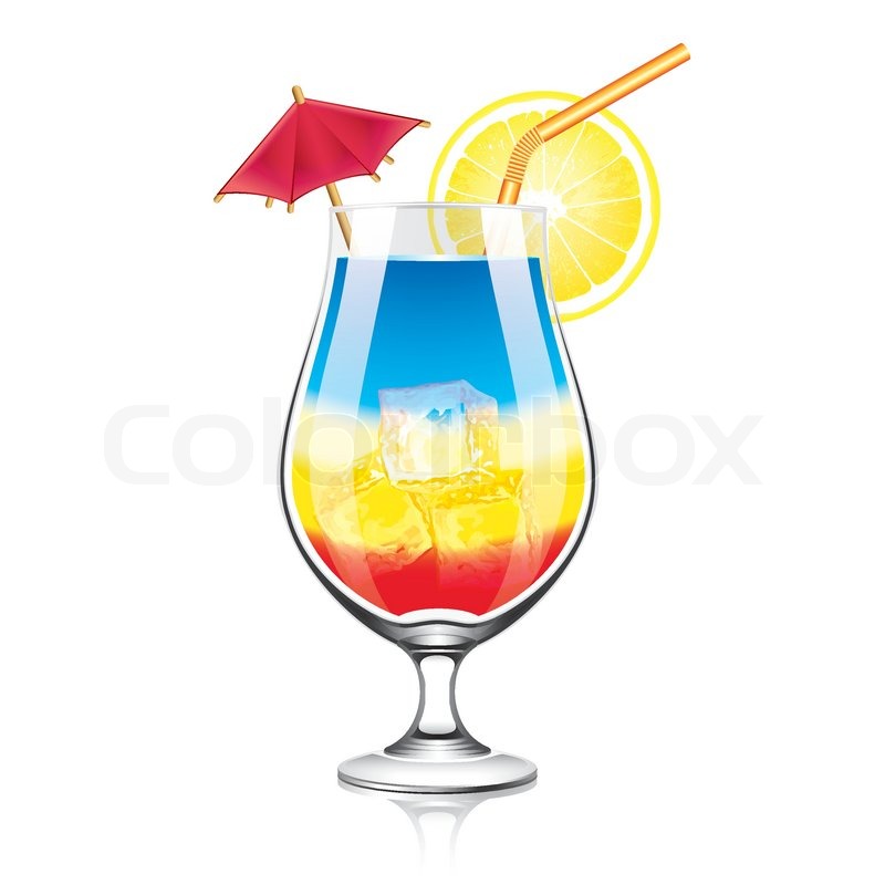 Colorful cocktail isolated on white ... | Stock vector | Colourbox