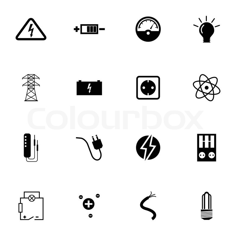 Vektor schwarz Strom Icons set | Stock-Vektor | Colourbox