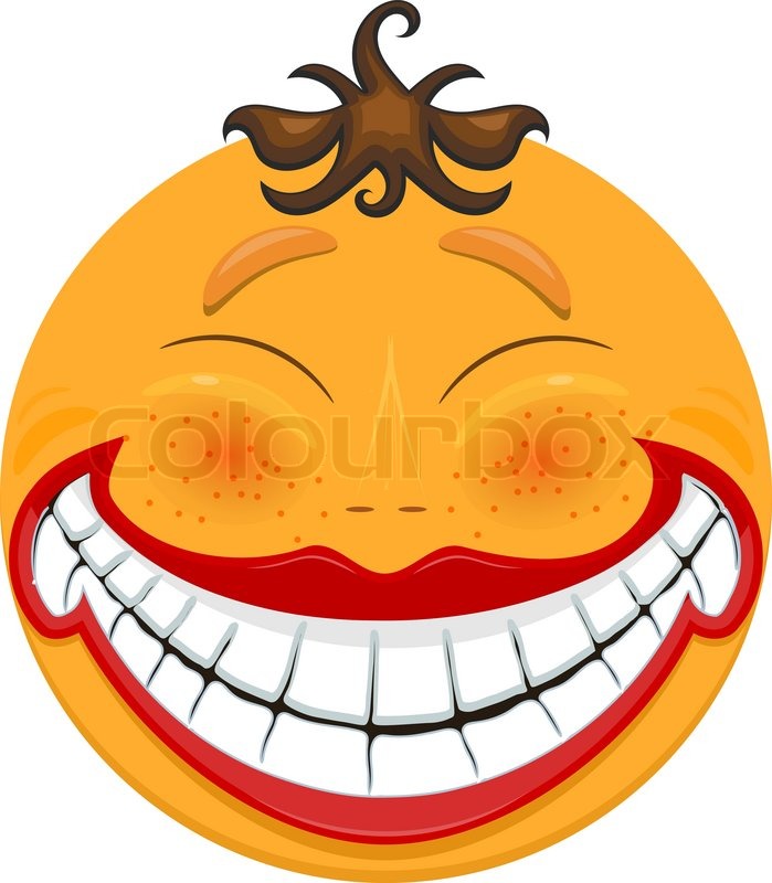 Strange smiling toothy smiley | Stock vector | Colourbox