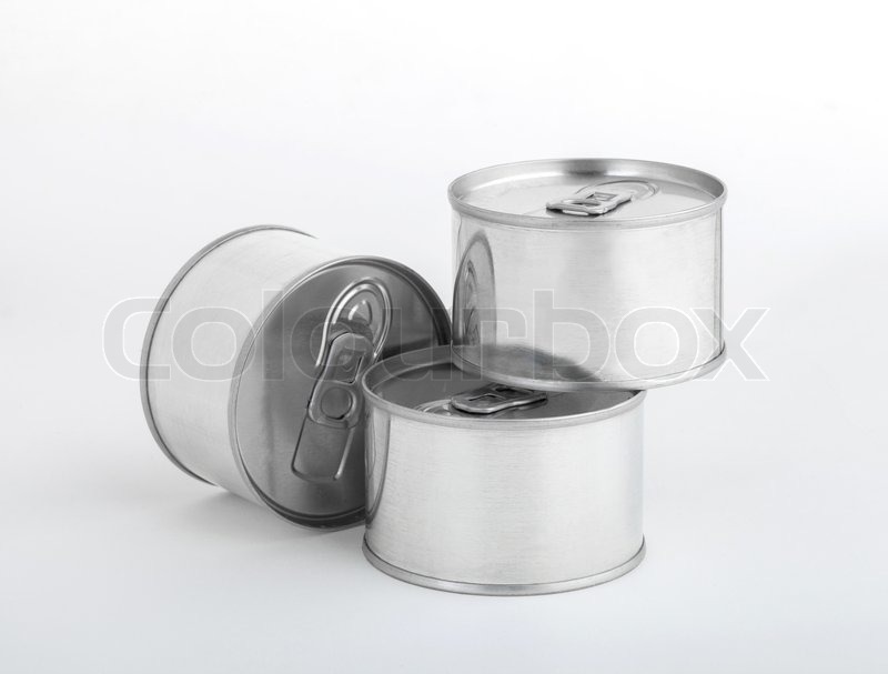 Milk tin cans isolated on white ... | Stock image | Colourbox