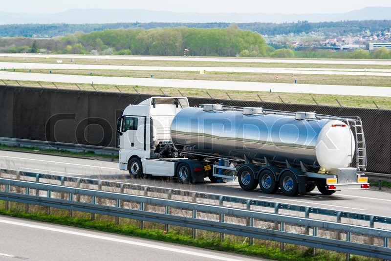 Big fuel gas tanker truck on the ... | Stock image | Colourbox
