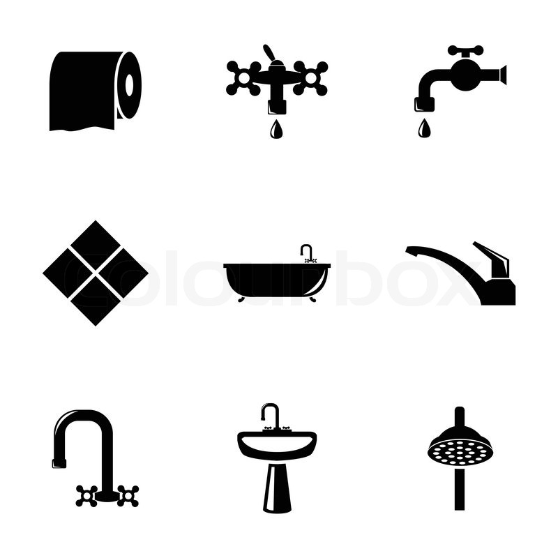 Vektor schwarz Bad Icons set | Stock-Vektor | Colourbox