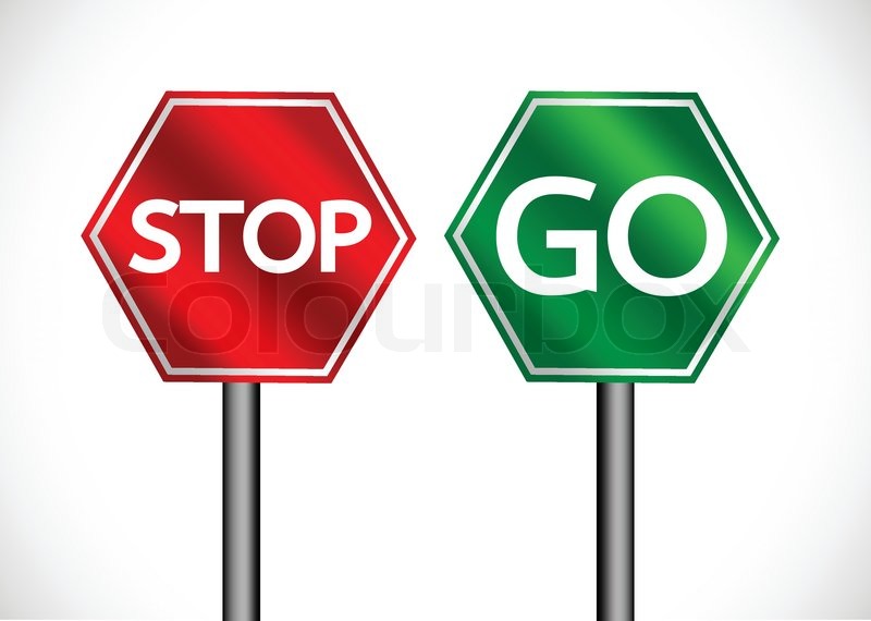 Stop and Go sign in illustration | Stock vector | Colourbox