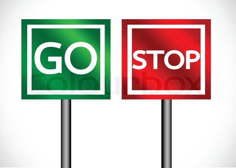 Stop and Go sign in illustration | Stock vector | Colourbox
