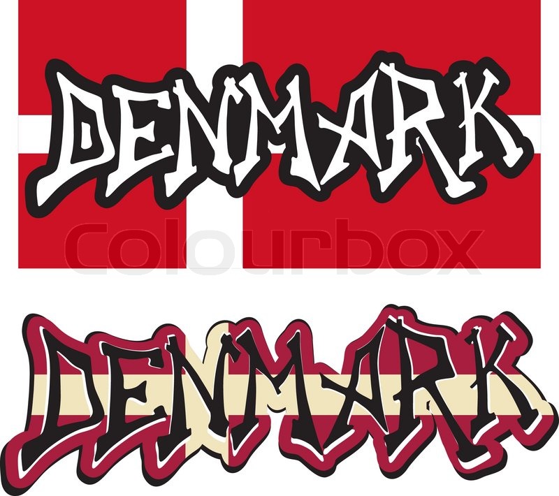 Denmark word graffiti different style. ... | Stock vector | Colourbox