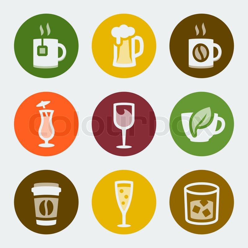 Vector drinks color icons set | Stock vector | Colourbox