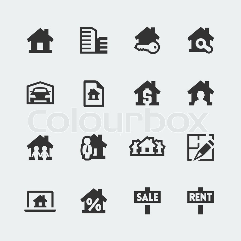 Vektor Immobilien Mini-Icons set | Stock-Vektor | Colourbox
