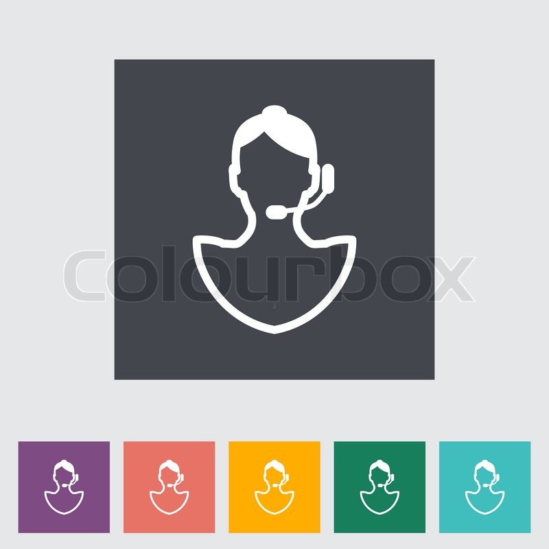 Call girl. Single flat icon on the ... | Stock vector | Colourbox