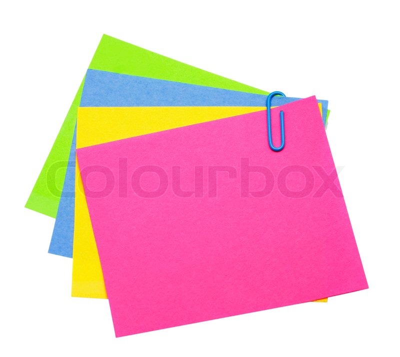 Colorful empty notes isolated over ... | Stock image | Colourbox