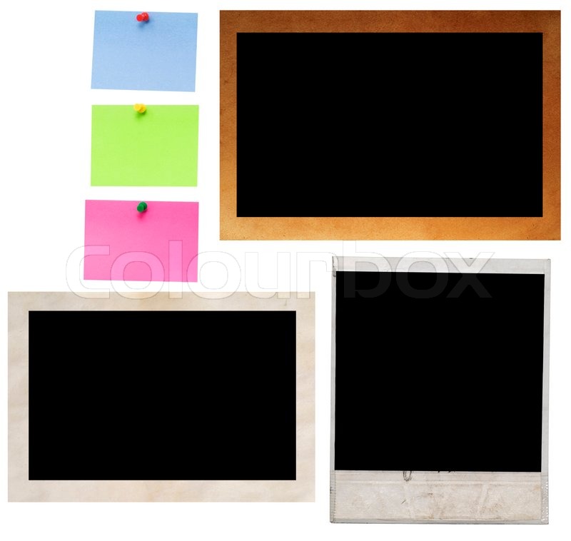 Polaroid and photo frame on a white | Stock image | Colourbox