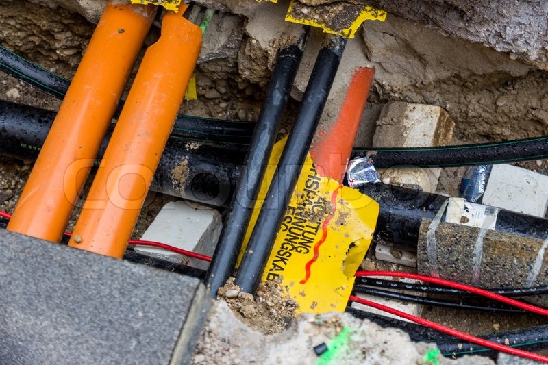 At a construction site new lines for ... | Stock image | Colourbox