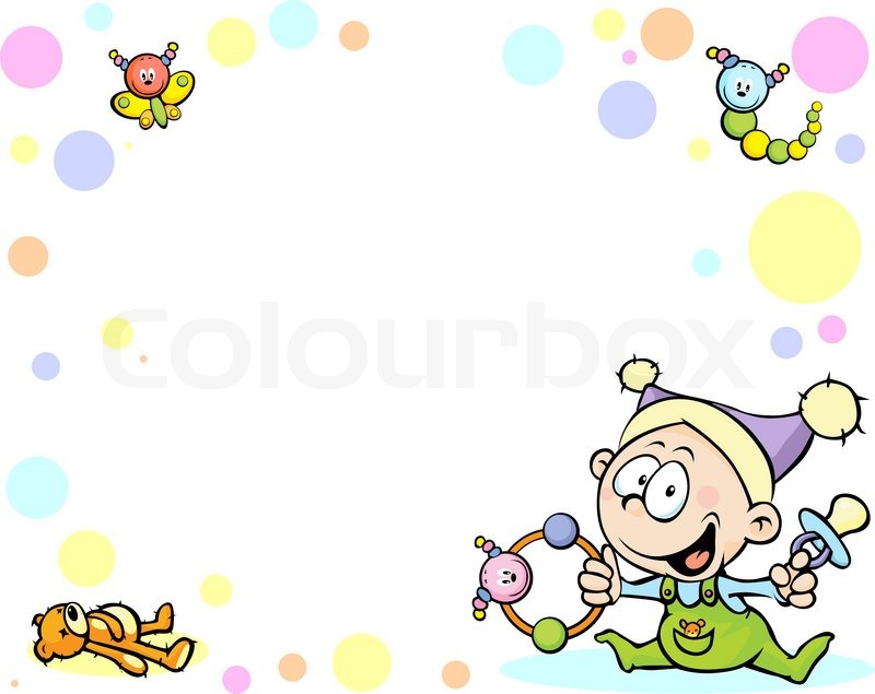 Cool baby background with funny baby, ... | Stock vector | Colourbox