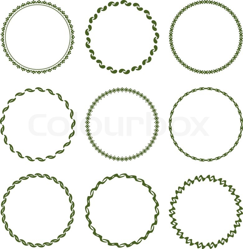 Satz von neun Runden Rahmen | Stock-Vektor | Colourbox