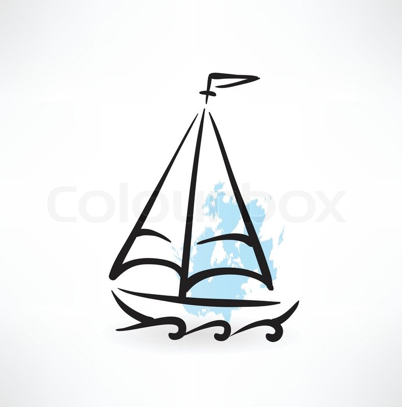 Segelboot-Grunge-Ikone | Stock-Vektor | Colourbox