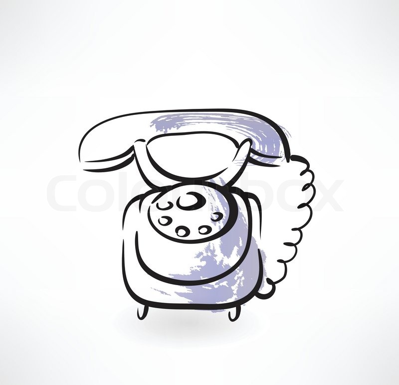 Old phone grunge icon | Stock vector | Colourbox