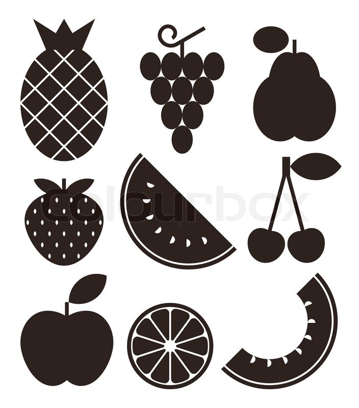 "Frucht-Symbole" | Stock-Vektor | Colourbox