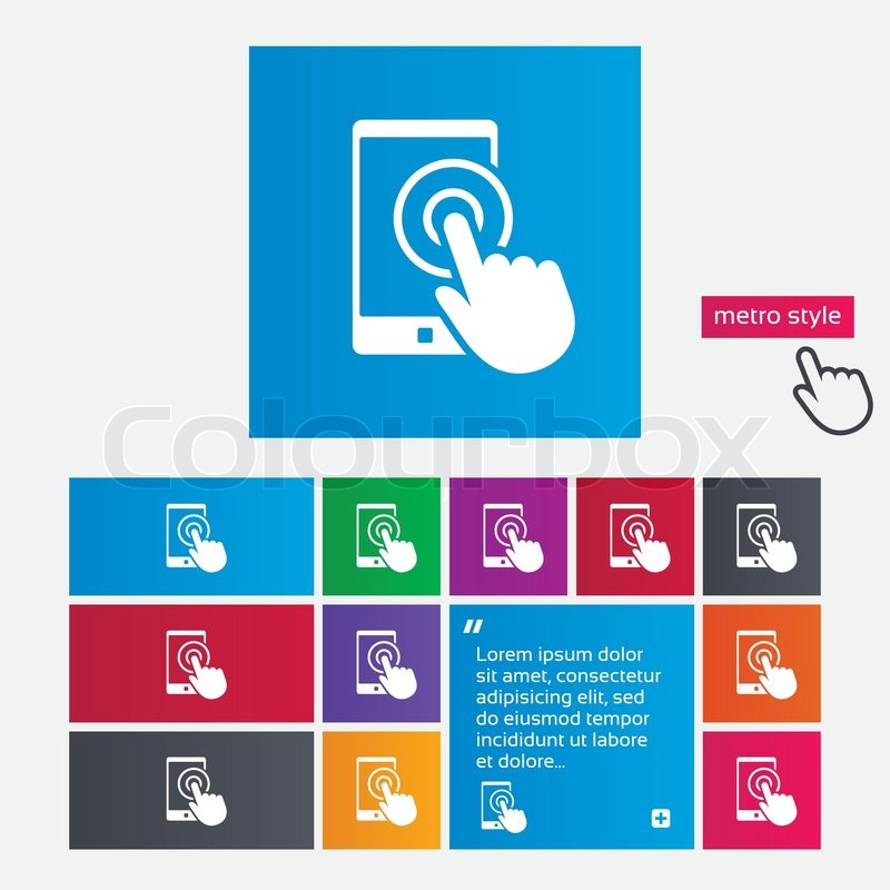 Touch screen smartphone sign icon. ... | Stock vector | Colourbox