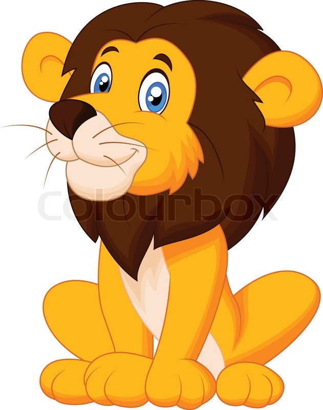 "süße Löwe Cartoon sitzen" | Stock-Vektor | Colourbox