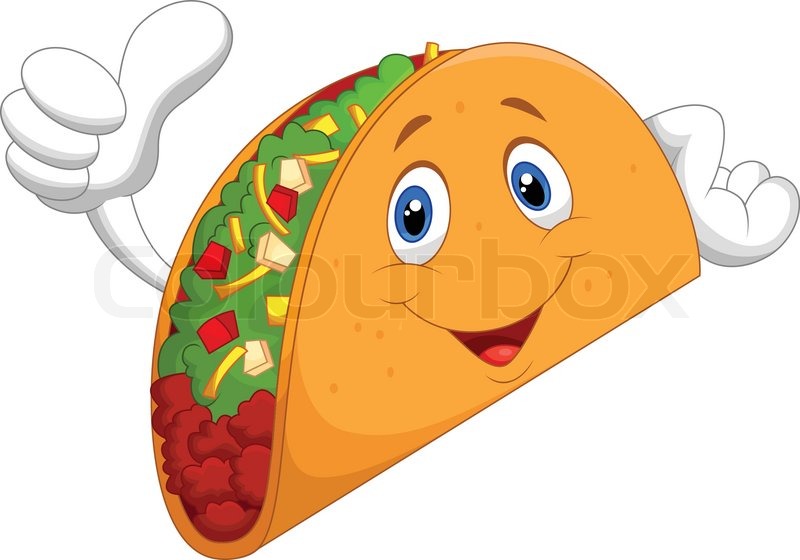 Vector illustration of Taco cartoon ... | Stock vector | Colourbox