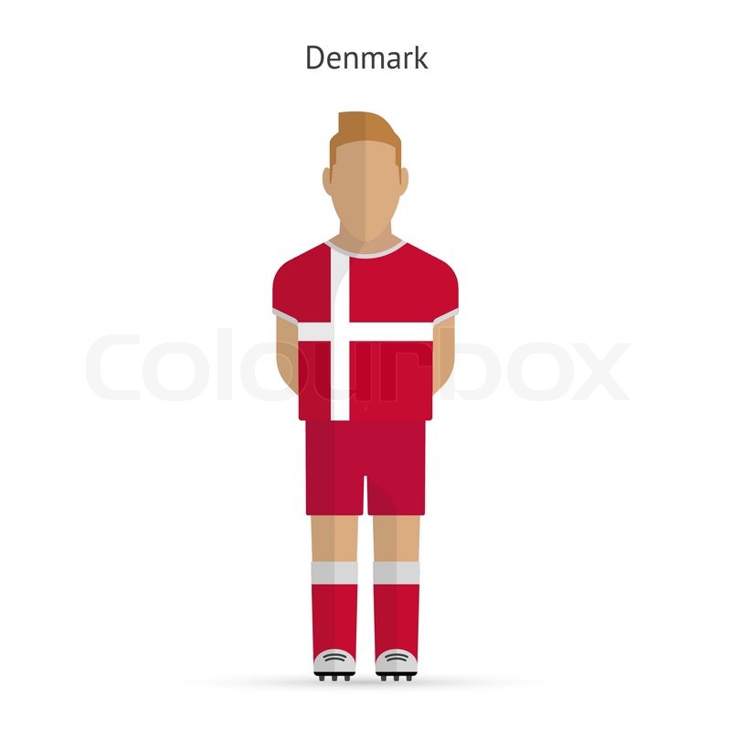 Denmark football player. Soccer ... | Stock Vector | Colourbox