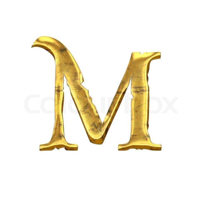 High quality old shining Letter M. ... | Stock image | Colourbox