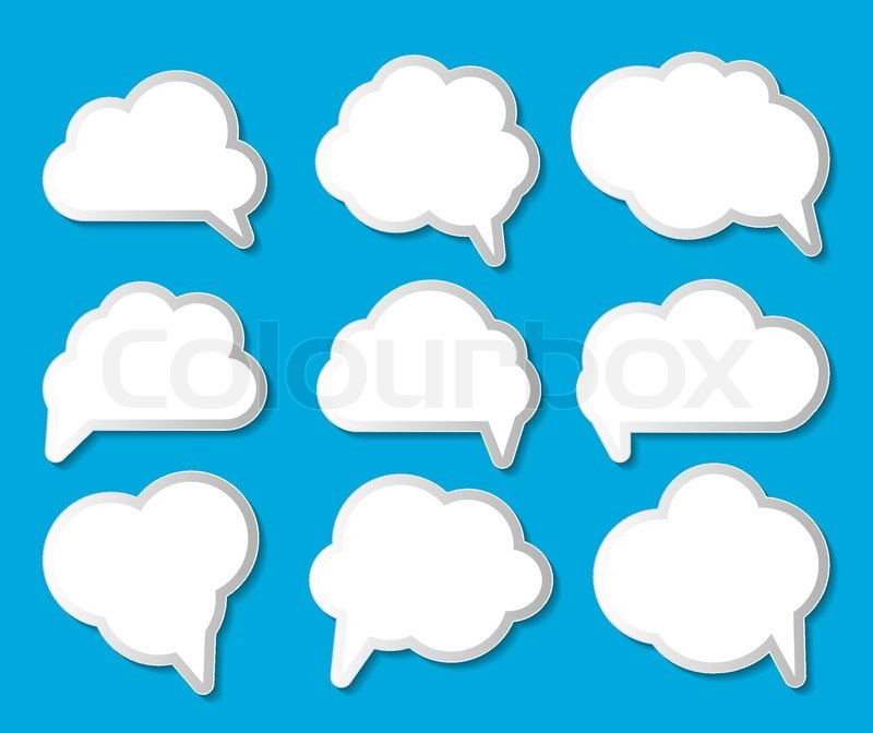 Set of Cloud Shaped Speech Bubbles ... | Stock vector | Colourbox