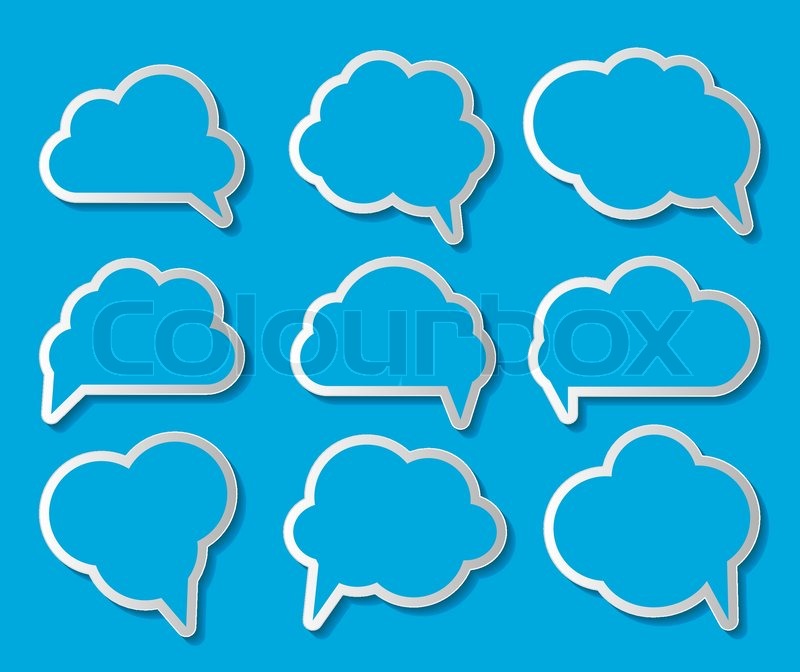 Set of Cloud Shaped Speech Bubbles ... | Stock vector | Colourbox