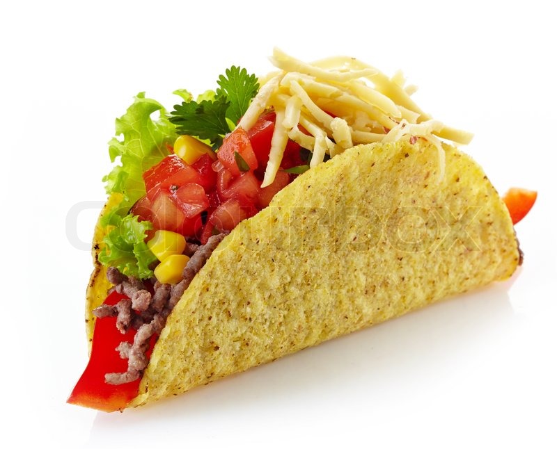 Mexican food Taco on a white background | Stock image | Colourbox