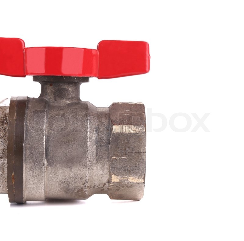 Water valve close up. Isolated on a ... | Stock image | Colourbox