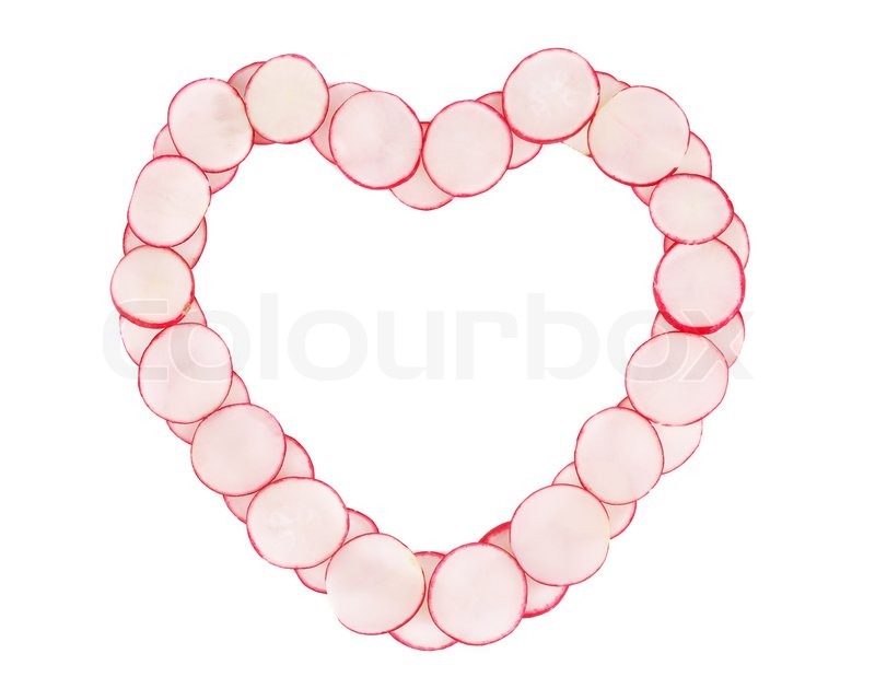 Heart shape made of radish slices. ... | Stock image | Colourbox