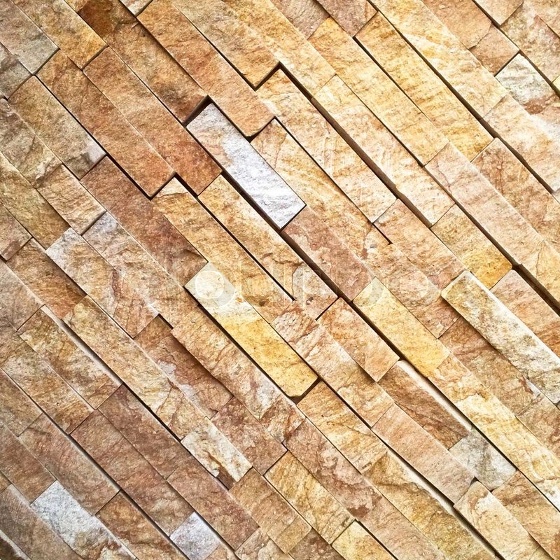 Gold diagonal stone wall | Stock image | Colourbox