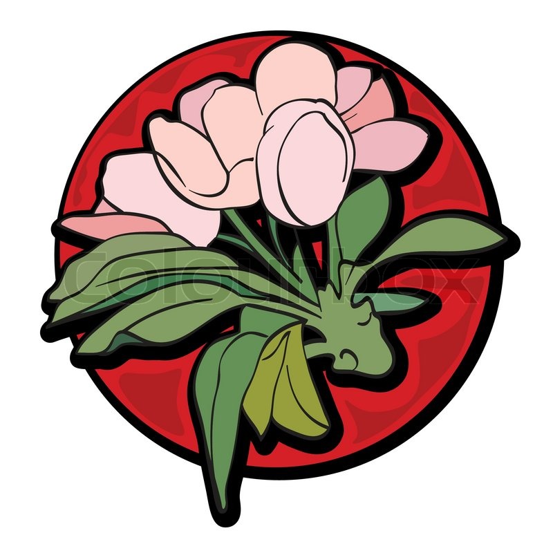 Apple tree flower clip art isolated on ... | Stock vector | Colourbox