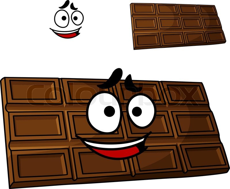 Cartoon chcolate dessert with funny ... | Stock vector | Colourbox