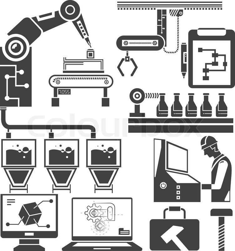 Silhouette engineering set | Stock vector | Colourbox