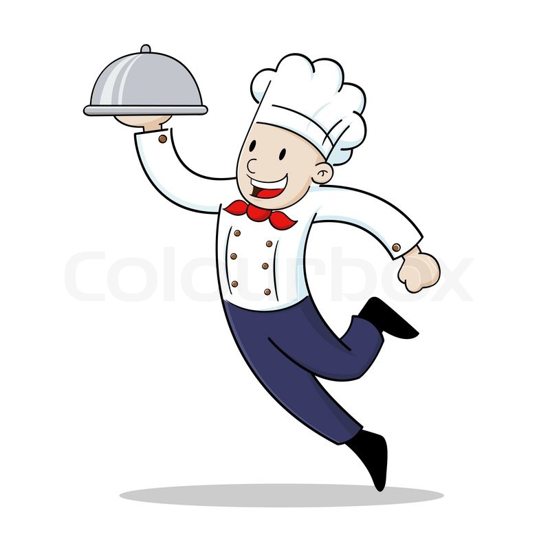 Vector illustration of a chef holding ... | Stock vector | Colourbox