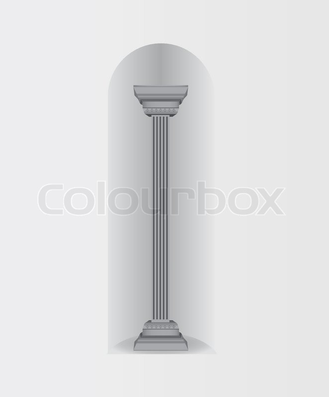 Antique column in the wall oval arch. ... | Stock vector | Colourbox