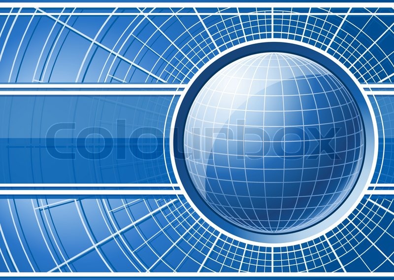 Radar screen with digital globe and scale. | Stock vector | Colourbox