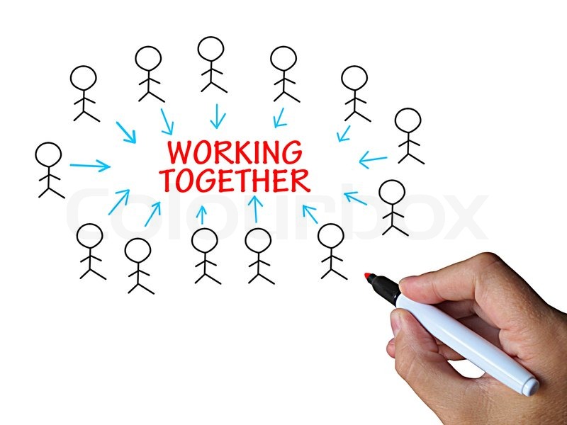 Working Together On Whiteboard Showing ... | Stock image | Colourbox