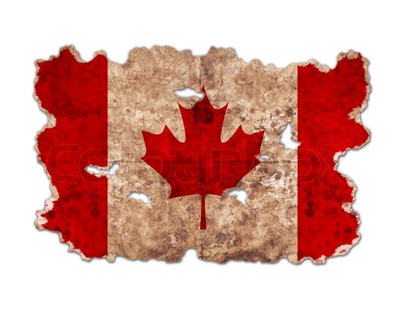 Canada flag in form of torn vintage ... | Stock image | Colourbox