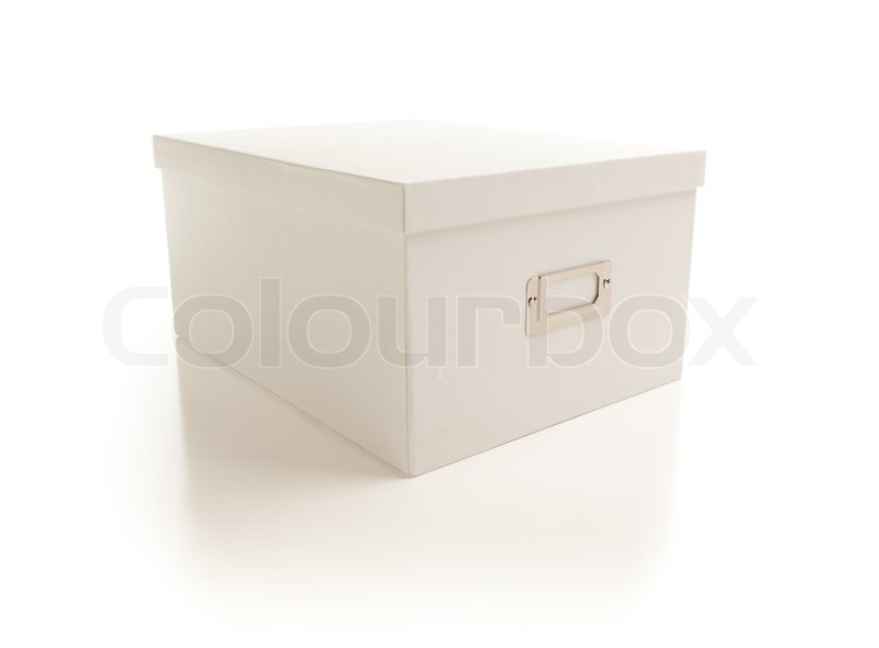 White File Box Isolated on a White ... | Stock image | Colourbox