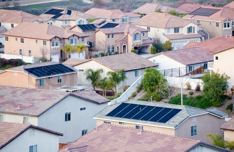Contemporary Neighborhood Roof Tops ... | Stock image | Colourbox