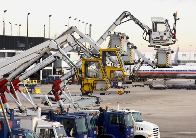 Deicing Equipment Ready at an Airport ... | Stock image | Colourbox