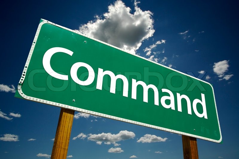 Command Road Sign with dramatic clouds ... | Stock image | Colourbox